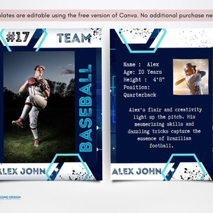 Baseball Trading Card Template | Trading Card Template | Canva Template ...