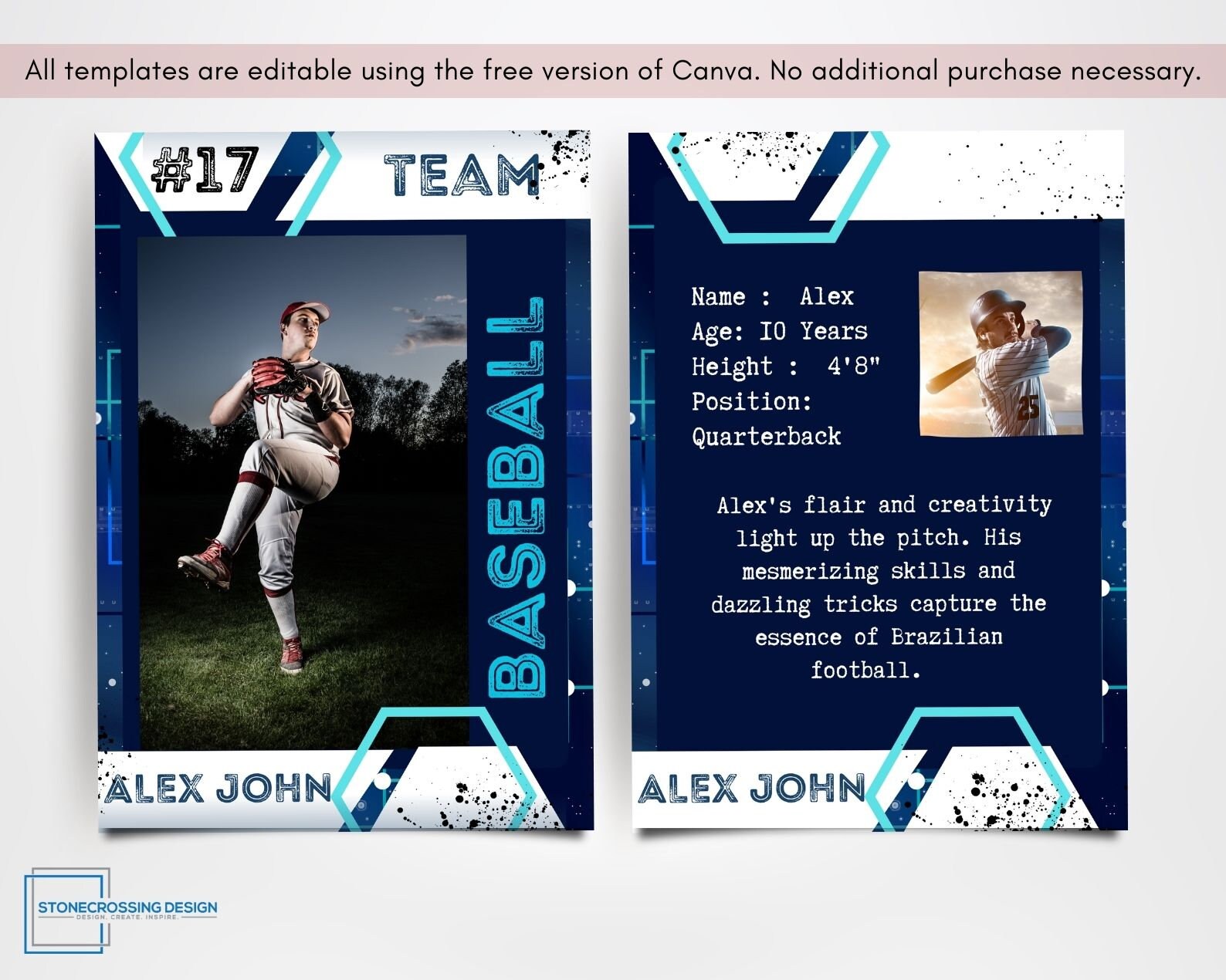 Baseball Trading Card Template Trading Card Template Canva Template ...