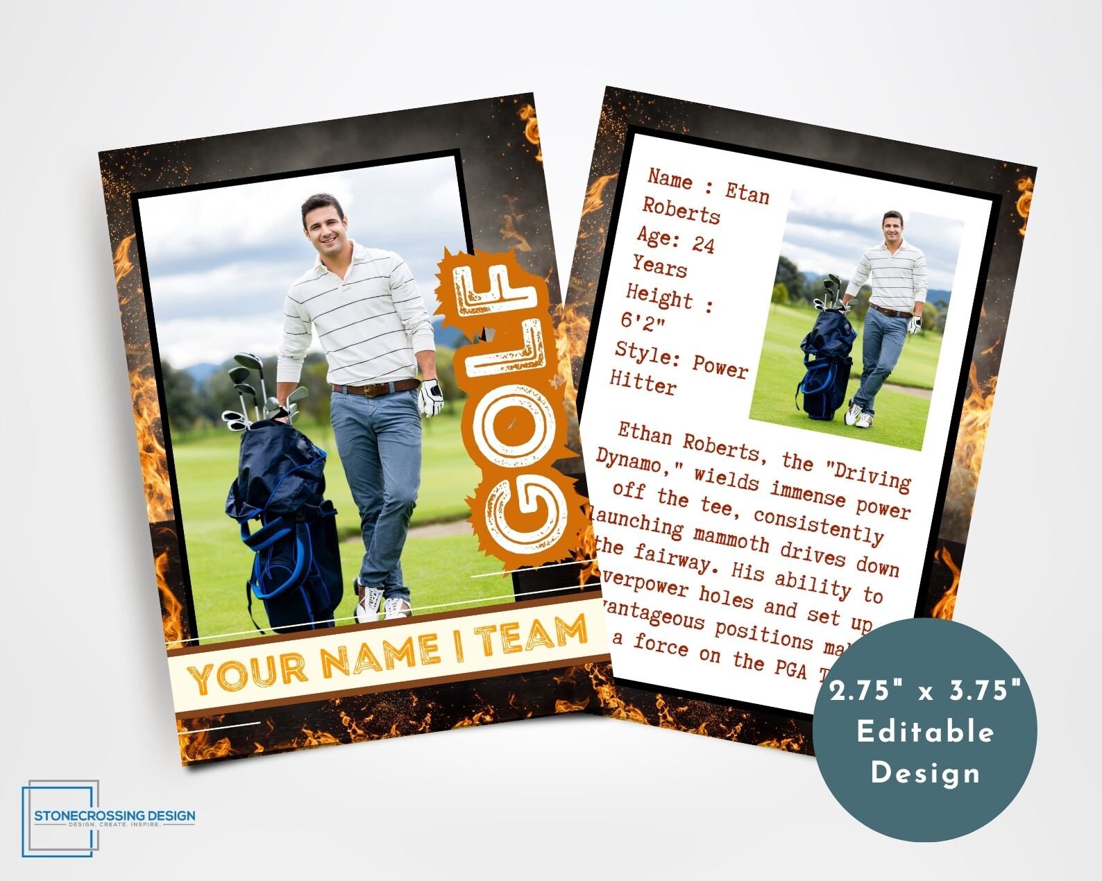 Golf Trading Card Template | Trading Card Template | Canva Template ...