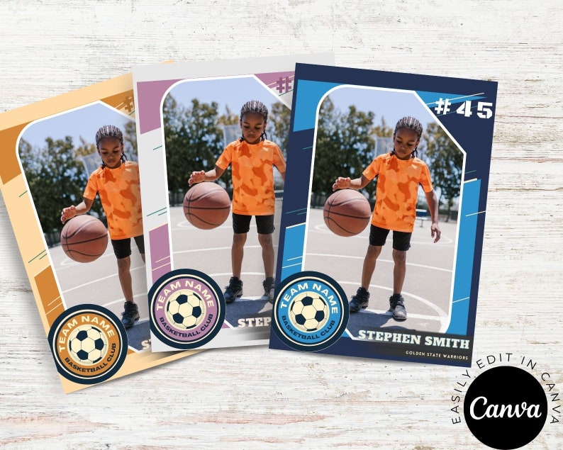 Basketball Trading Card Template Trading Card Template - Etsy