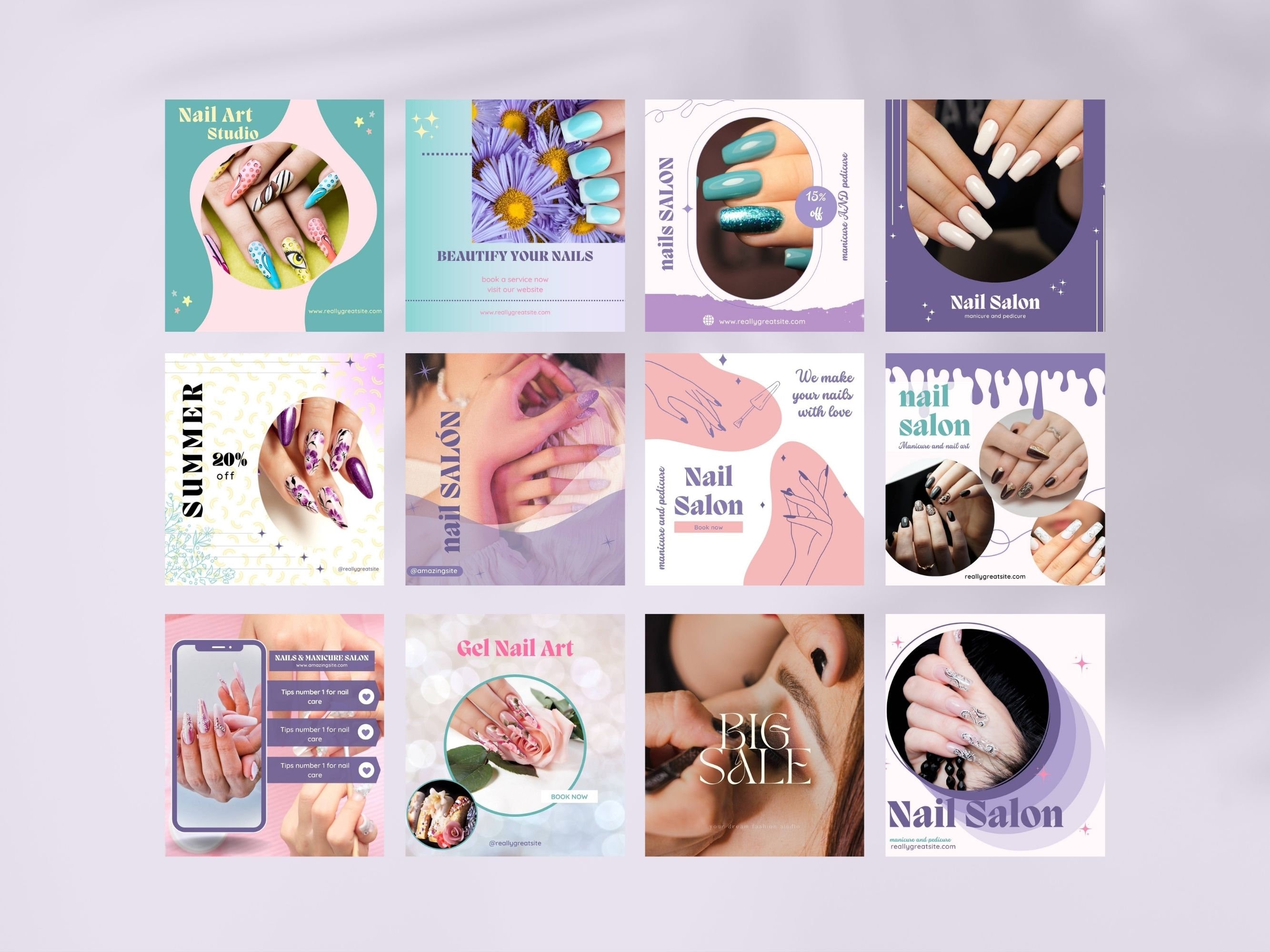 100+ Nail Tech Instagram Templates. Social Media Templates. Canva Nail ...