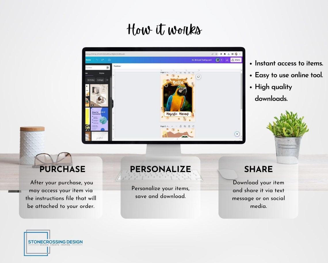 Bird Pet Trading Card Template | Trading Card Template | Canva Template ...