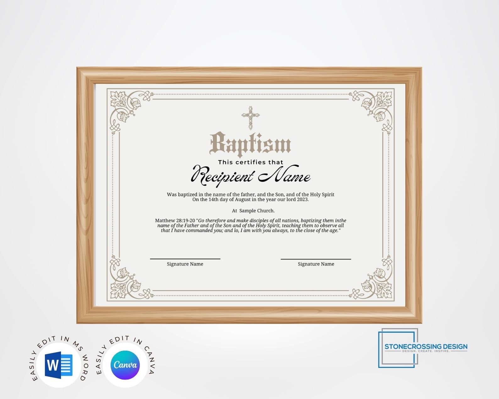 Editable Baptism Template. Baptism. Child Dedication. Printable ...