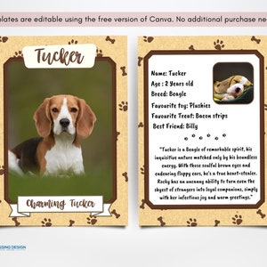 Dog Trading Card Template | Trading Card Template | Canva Template ...