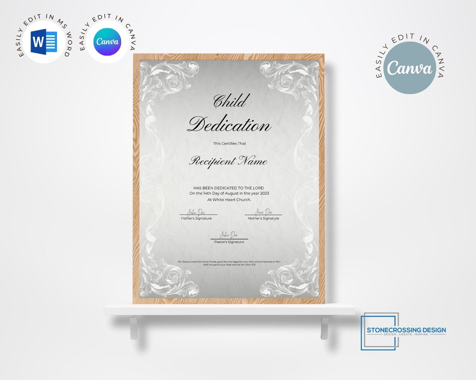 Editable Certificate of Child Dedication Template. Child Dedication ...