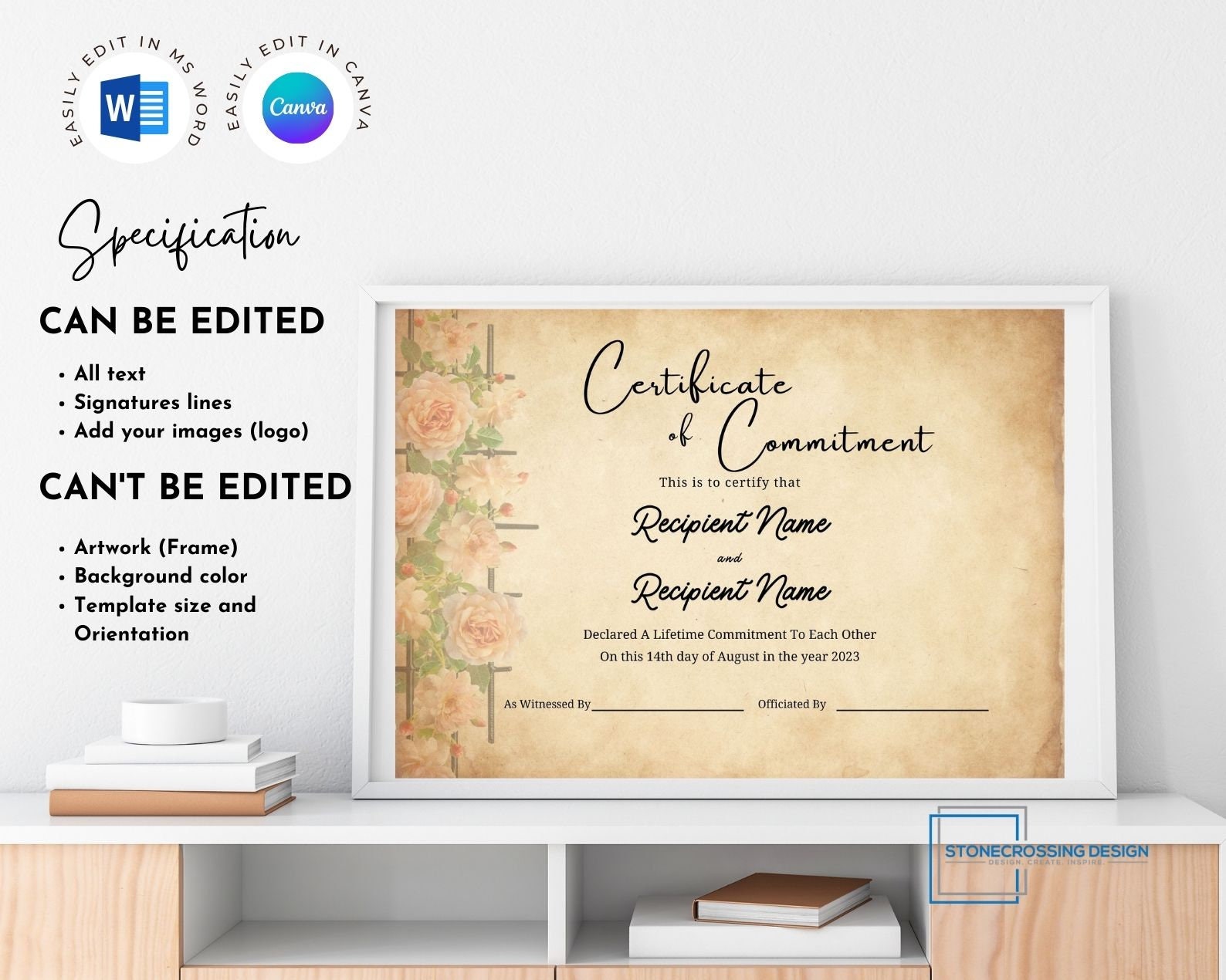 Editable Certificate of Commitment. Editable With Canva or Microsoft ...
