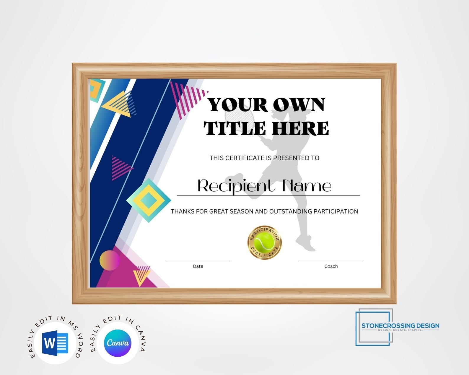 Editable Golf Sports Certificate. Recognizing Sporting Excellence ...