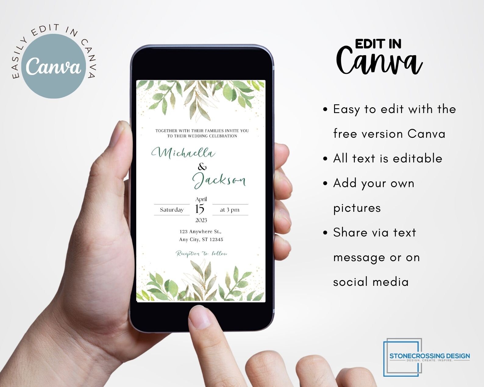 Digital Wedding Invitation Electronic Wedding E-vite Wedding - Etsy