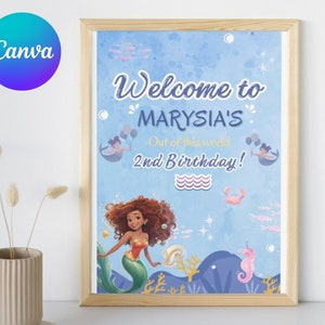 Mermaid Welcome Sign Template - Greet Guests With Undersea Elegance ...