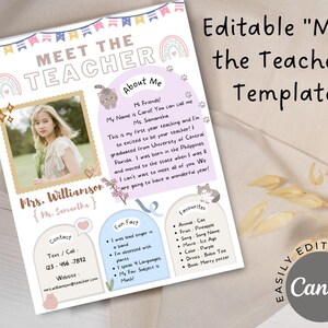 Editable Template for Meet the Teacher. Welcome Letter to School. First ...