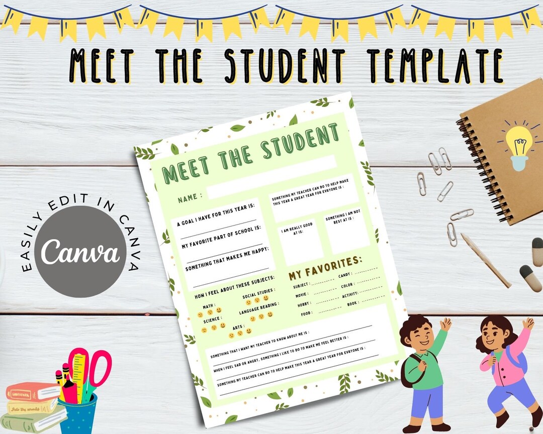 Editable Template for Meet the Student. Welcome Letter to School. First ...