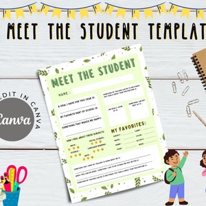 Editable Template for Meet the Student. Welcome Letter to School. First ...