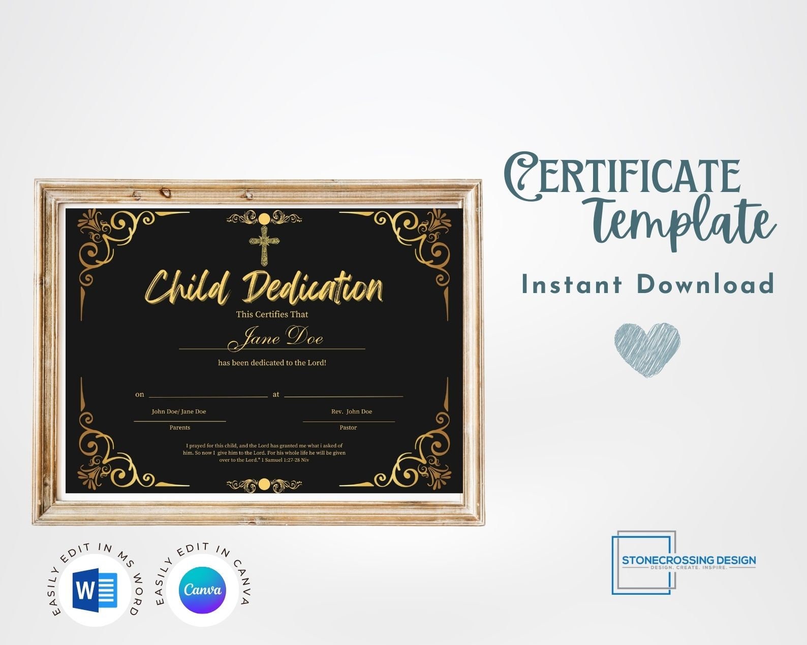 Editable Certificate of Child Dedication Template. Child Dedication ...
