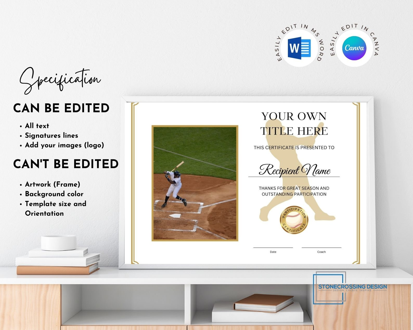 Editable Sporty Summer Bundle Certificates: Baseball - Etsy