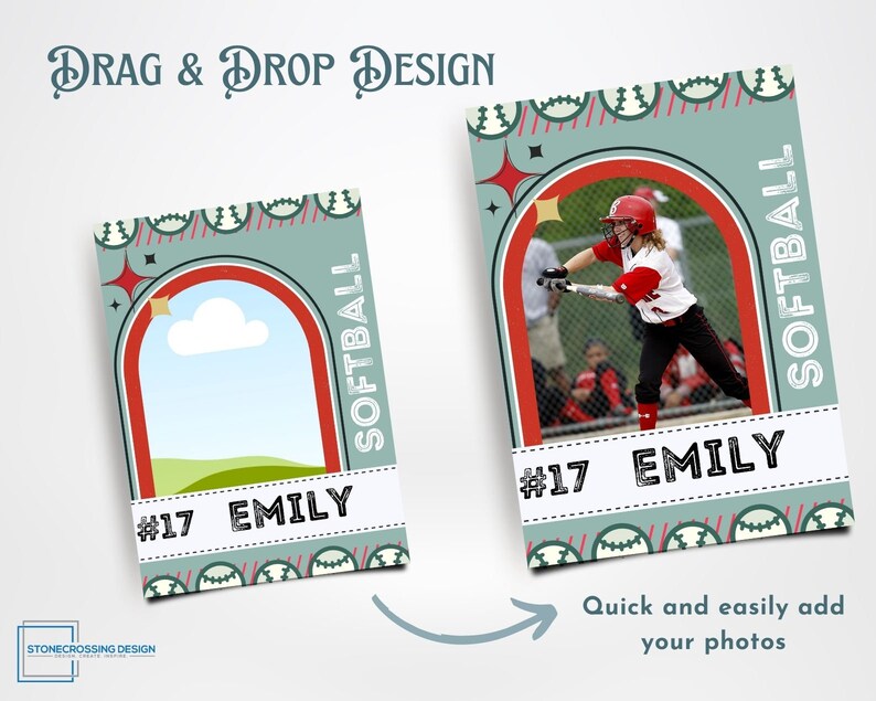 Softball Trading Card Template | Trading Card Template | Canva Template ...