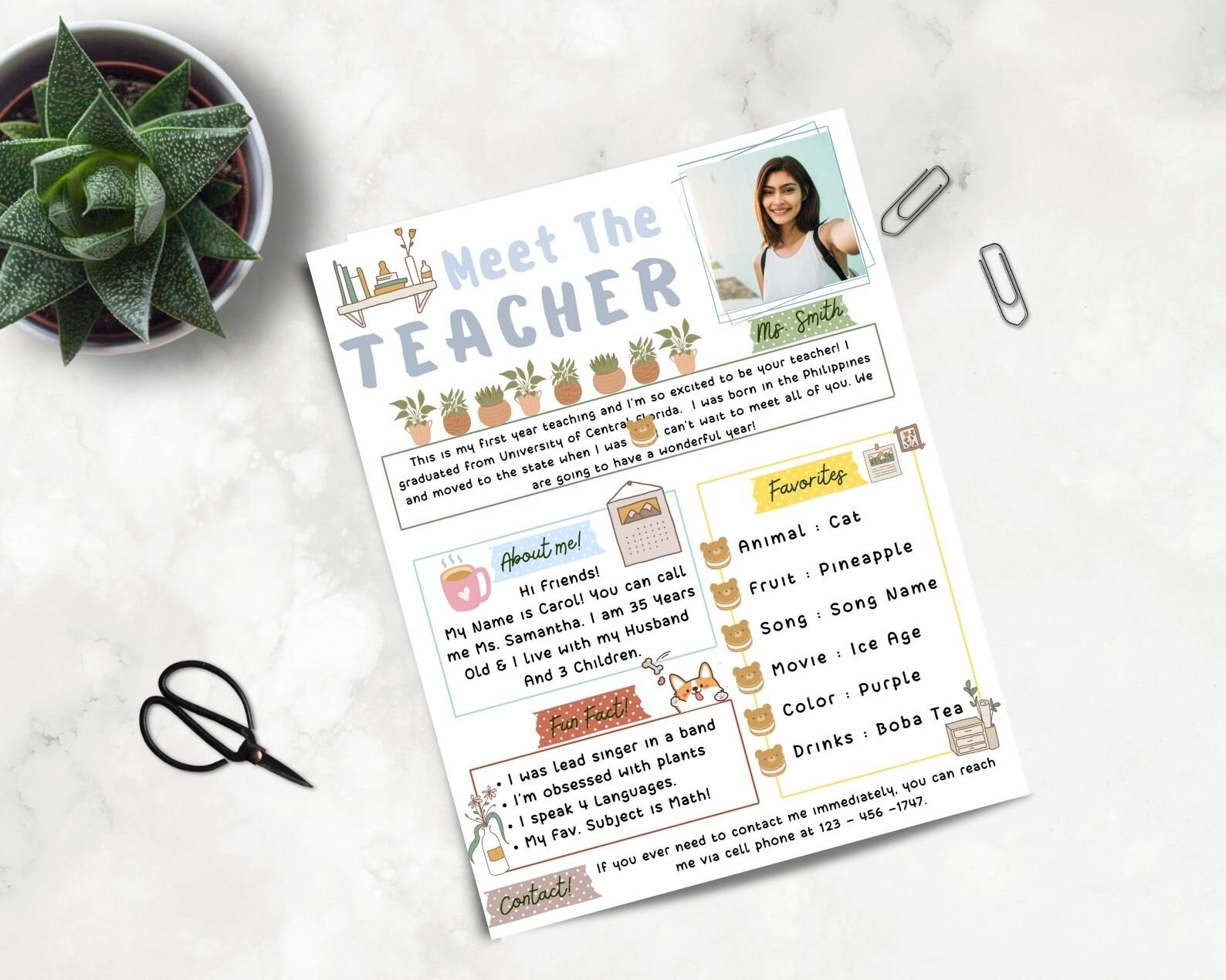 Editable Template for Meet the Teacher. Welcome Letter to School. First ...