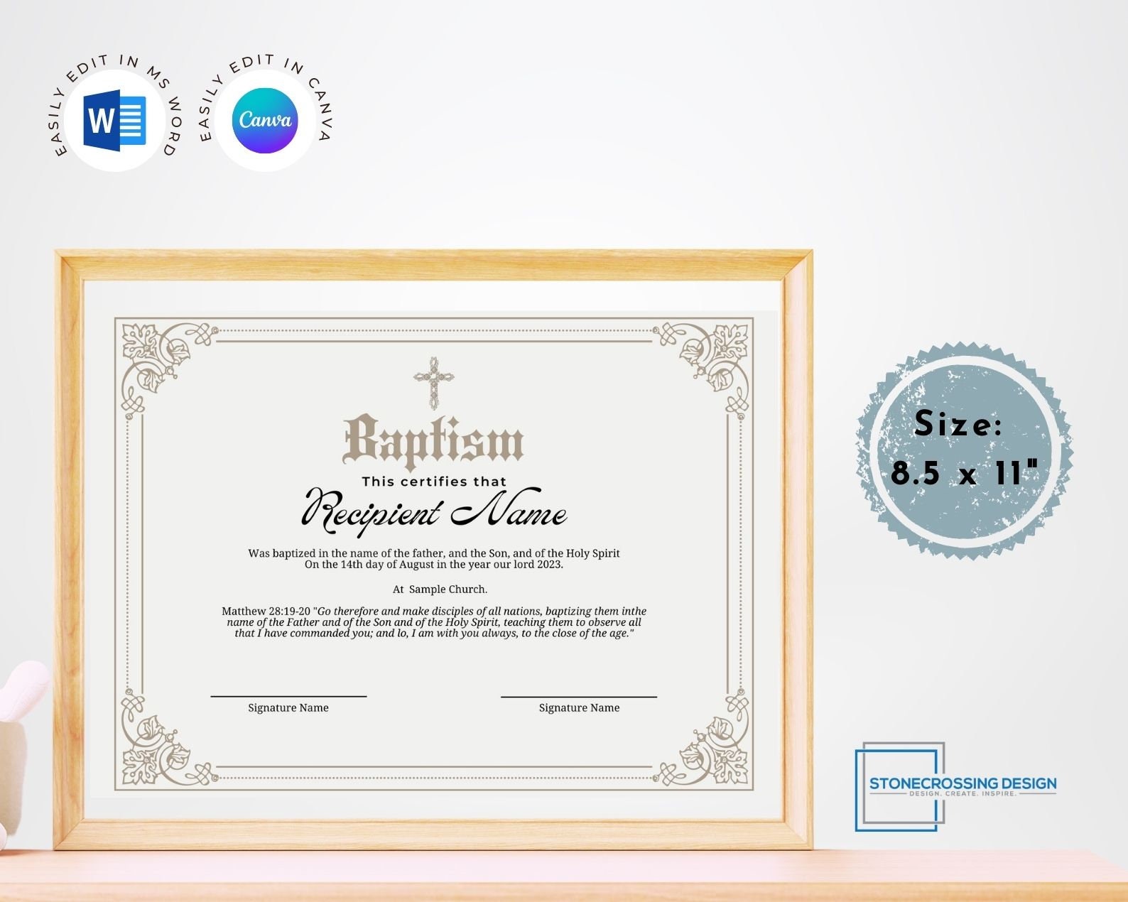 Editable Baptism Template. Baptism. Child Dedication. Printable ...
