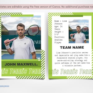 Boys Tennis Trading Card Template | Trading Card Template | Canva ...
