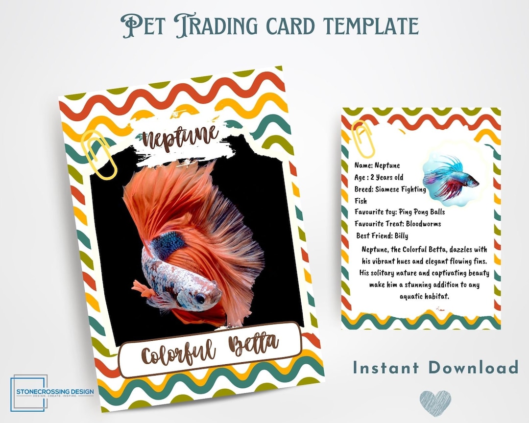 Fish Pet Trading Card Template | Pet Trading Card Template | Canva ...