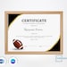 Editable Certificate of Participation or Excellence. Football Award ...