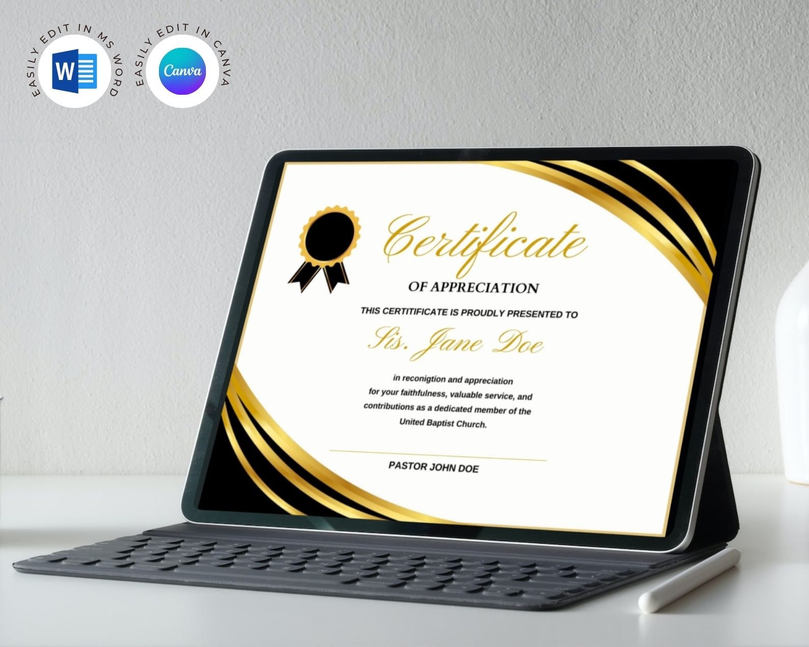 Editable Certificate of Appreciation. Award Template. - Etsy