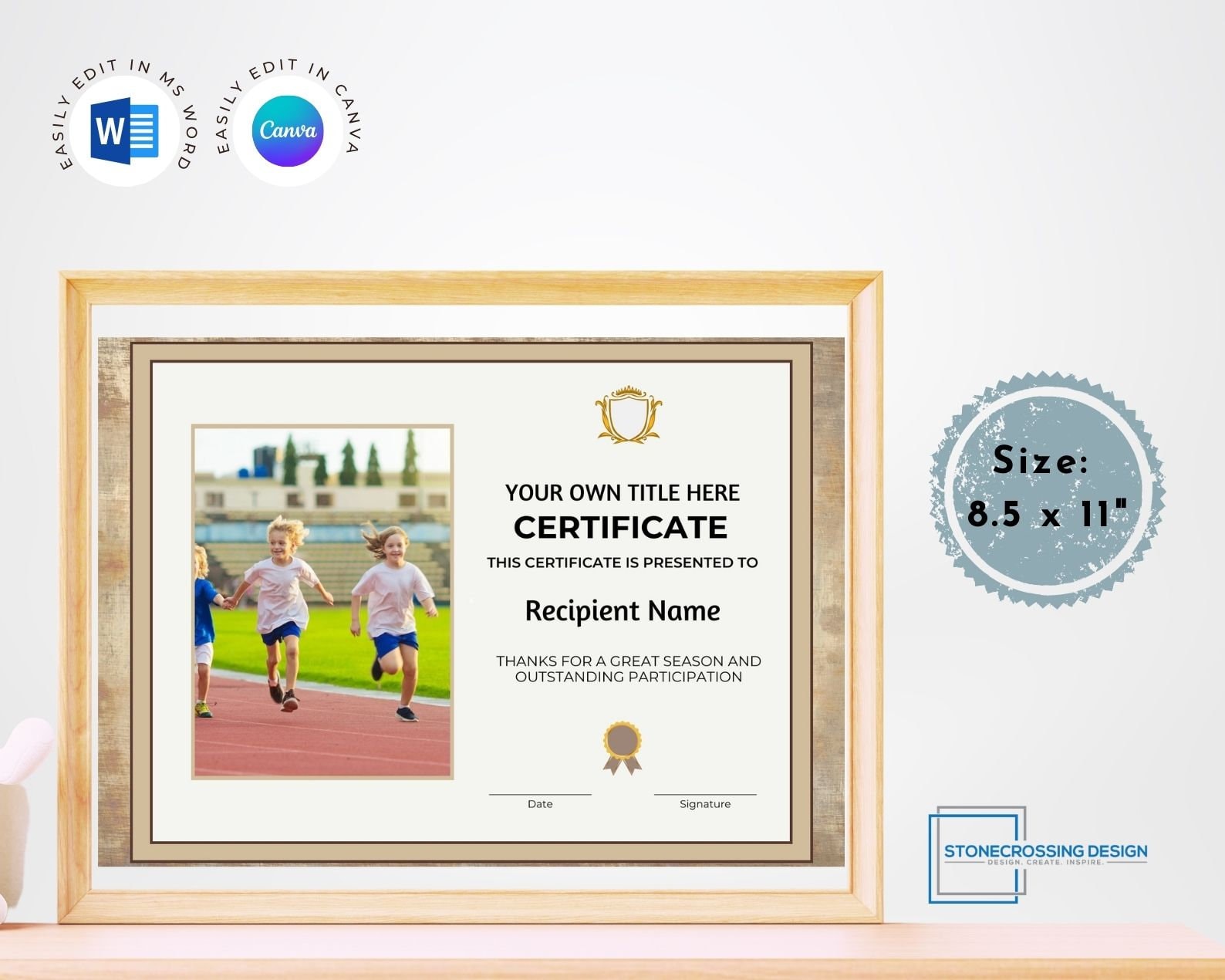 Editable Running Track Sports Certificate Template With Photo. - Etsy