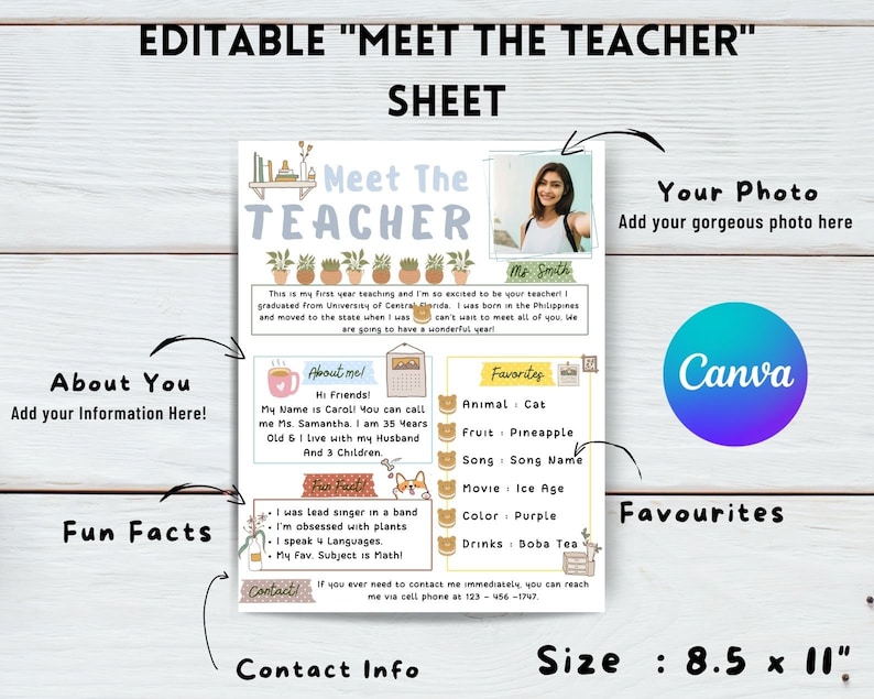 Editable Template for Meet the Teacher. Welcome Letter to School. First ...