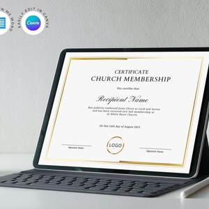 Editable Church Membership Certificate. Welcoming You to Our Spiritual ...