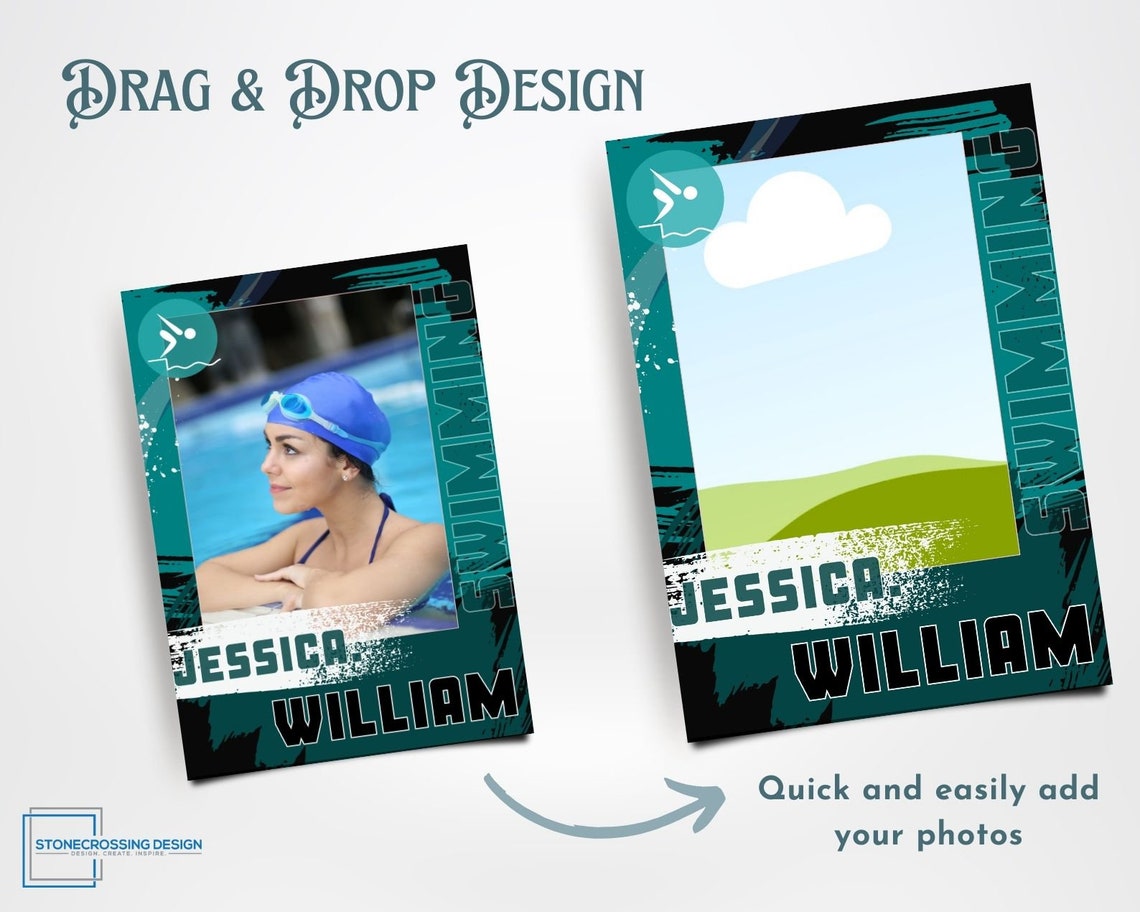 Swimming Trading Card Template | Trading Card Template | Canva Template ...