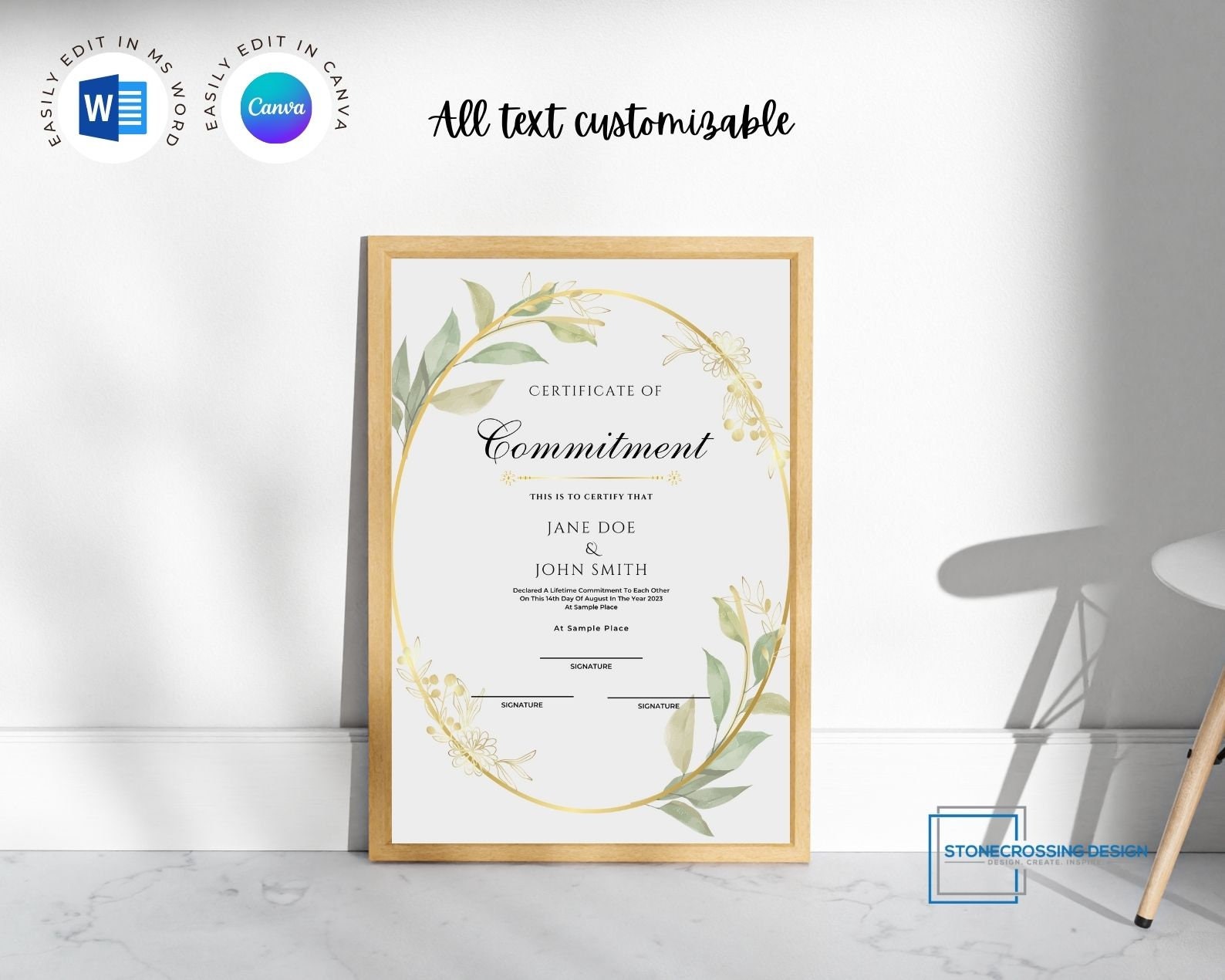 Editable Certificate of Commitment. Editable With Canva or Microsoft ...