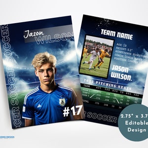 Boys Soccer Trading Card Template | Trading Card Template | Canva ...