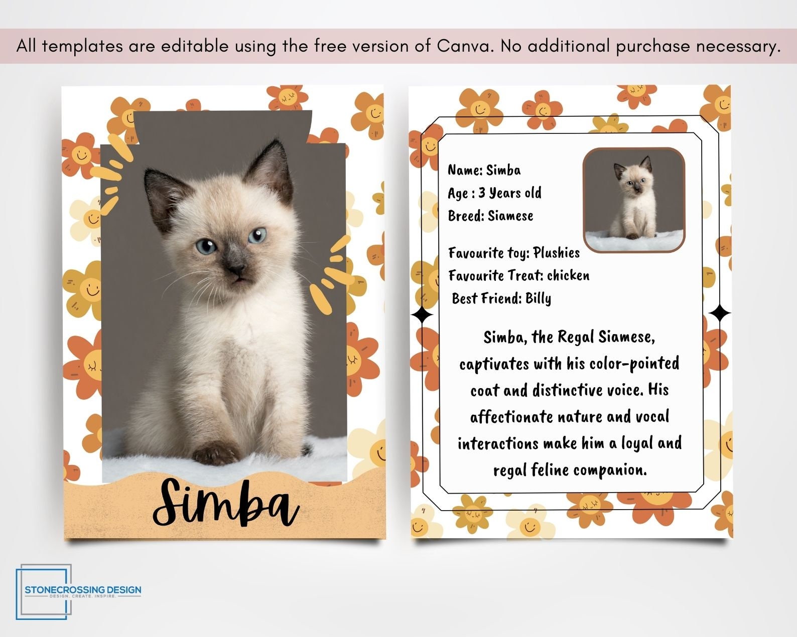Cat Pet Trading Card Template | Pet Trading Card Template | Canva ...