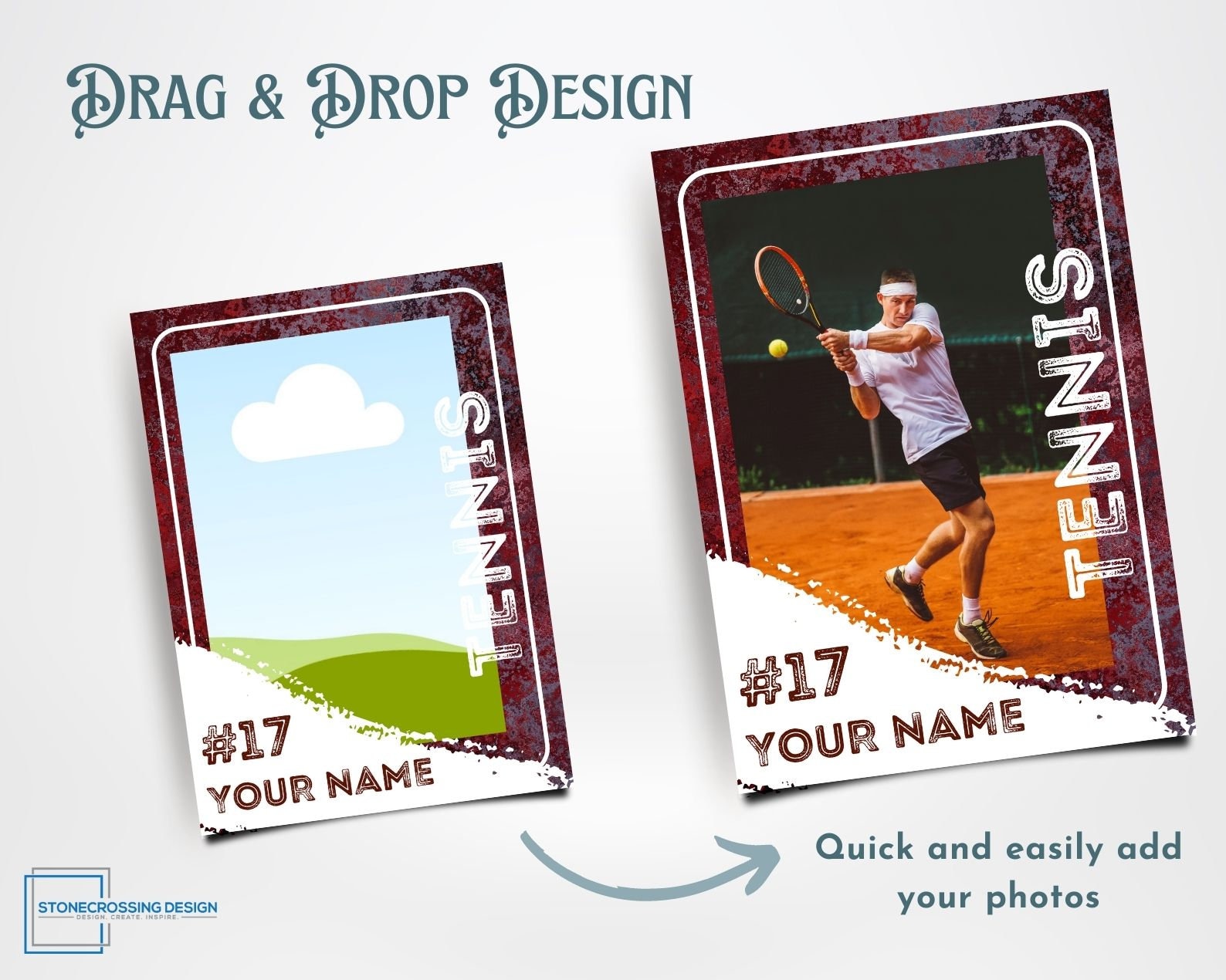 Tennis Trading Card Template Trading Card Template Canva Template ...