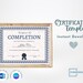 Editable Certificate of Completion Template. Award Template. Printable ...