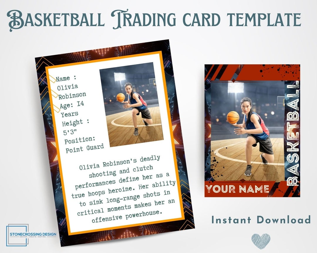 Basketball Trading Card Template | Trading Card Template | Canva ...