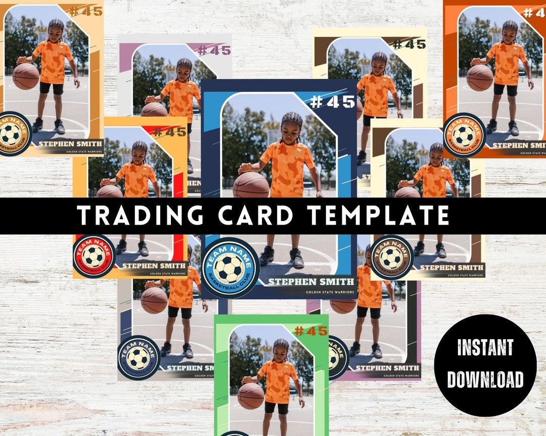 Basketball Trading Card Template Trading Card Template - Etsy