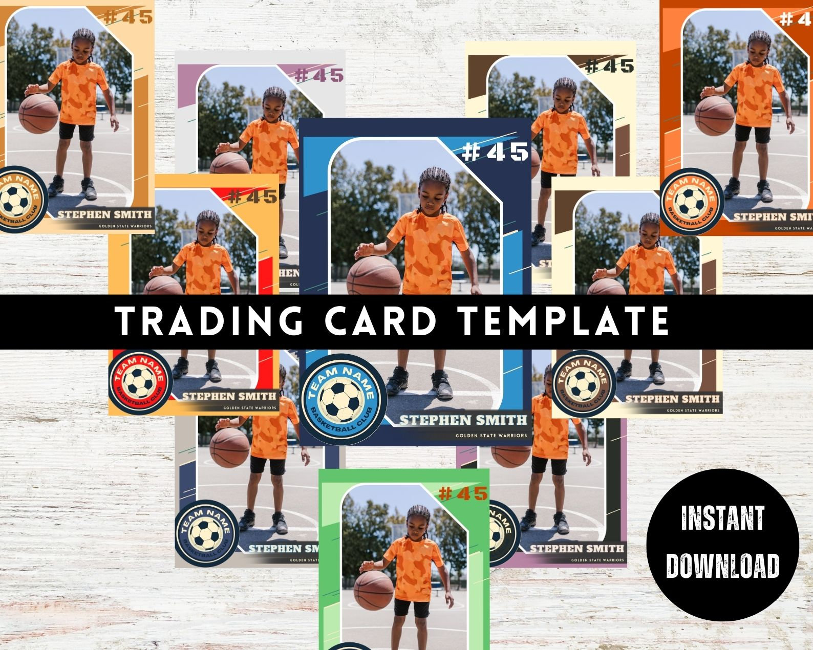Basketball Trading Card Template Trading Card Template - Etsy