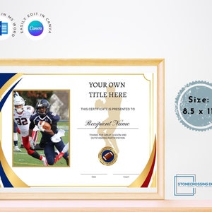 Editable Football Sports Certificate. Recognizing Sporting Excellence ...
