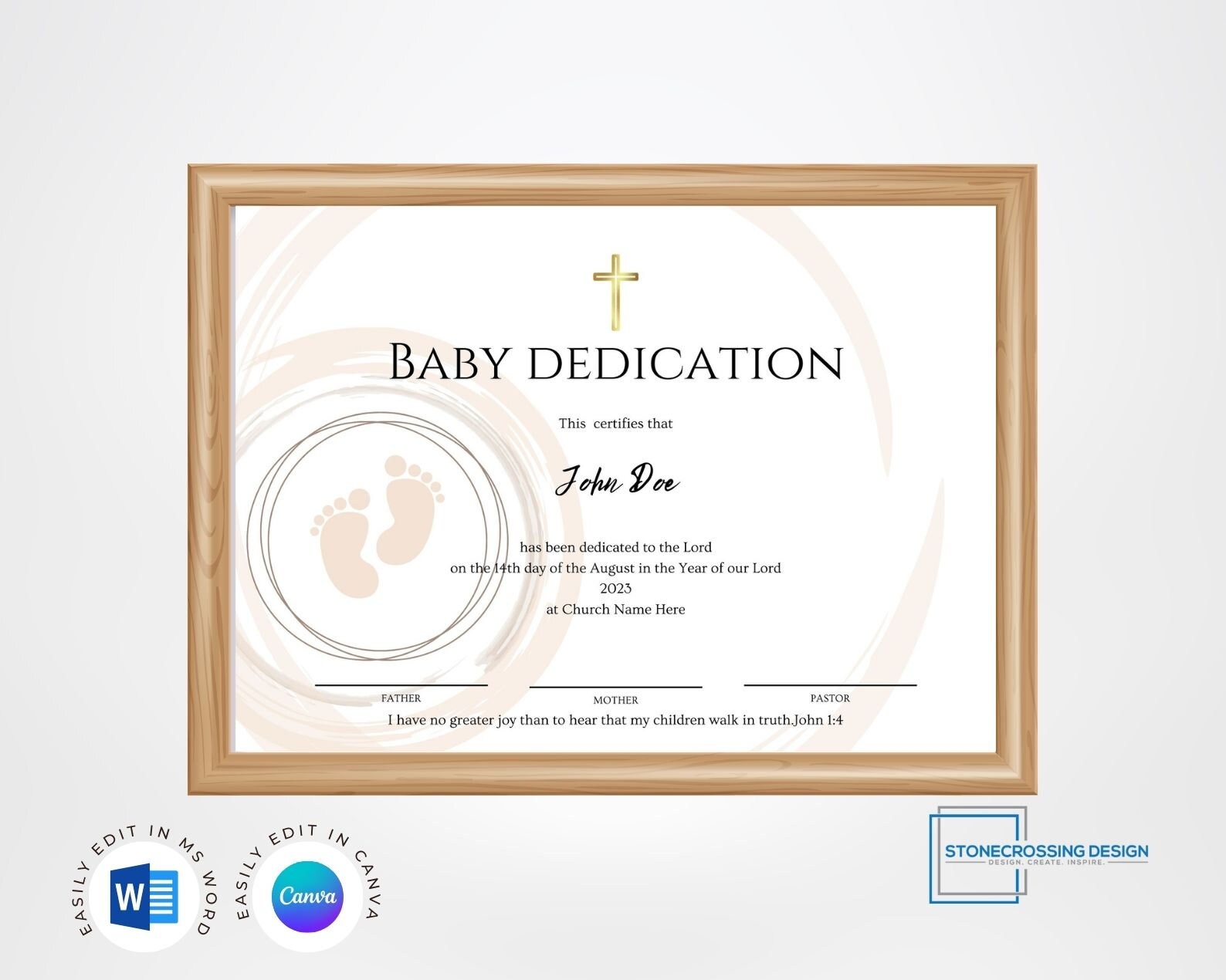 Editable Certificate of Baby Dedication Template. Child Dedication ...