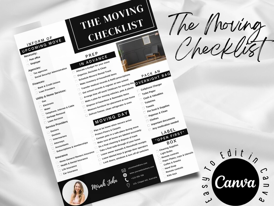 Real Estate Moving Checklist, Realtor Moving Guide, Printable Moving To ...