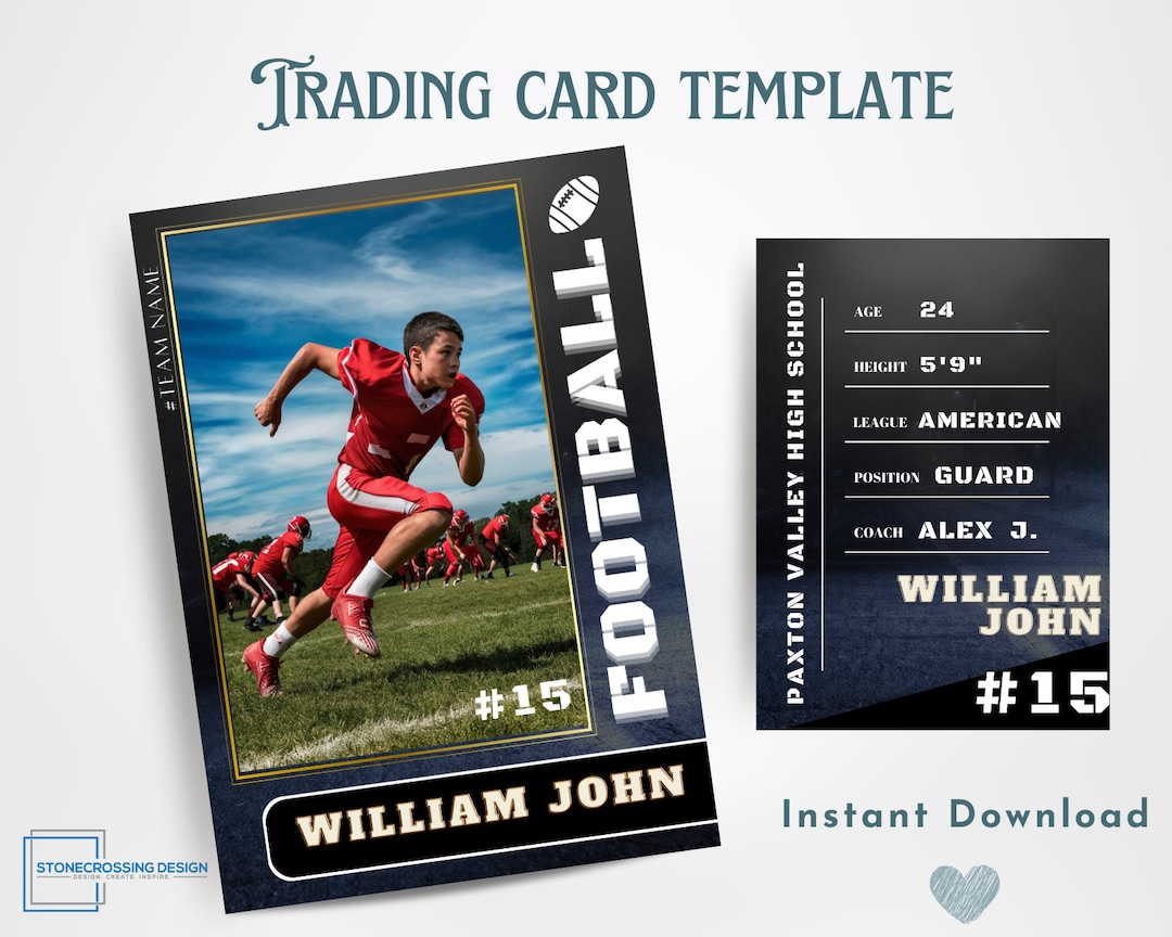Football Trading Card Template | Trading Card Template | Canva Template ...