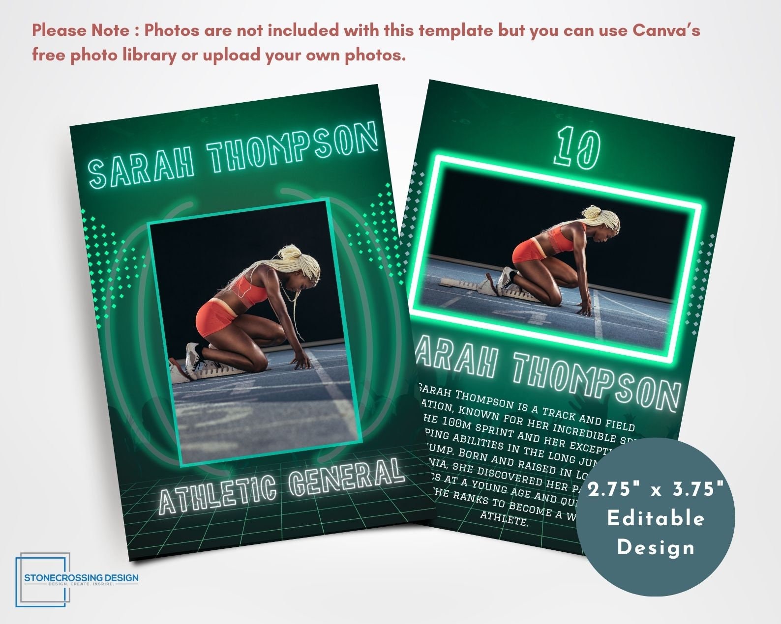 Track and Field Trading Card Template | Trading Card Template | Canva ...