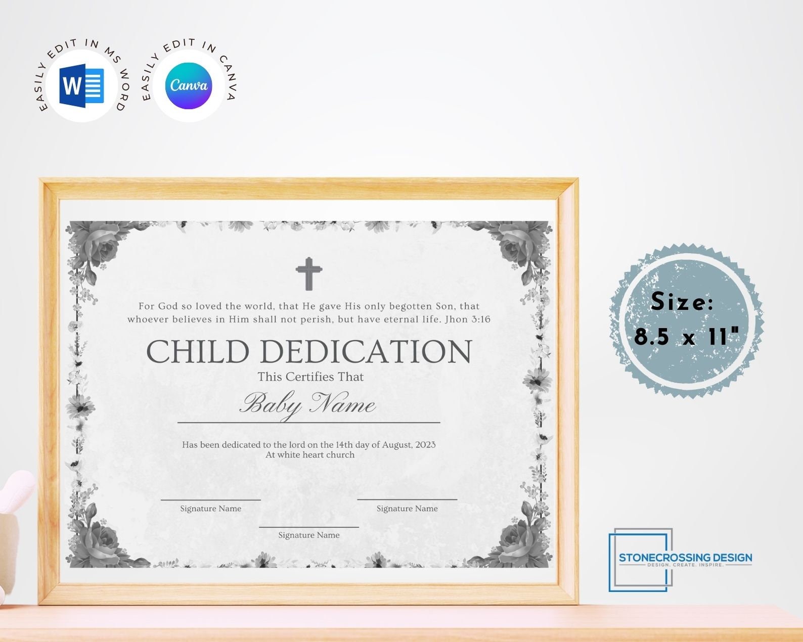 Editable Baby Dedication Template. Baptism. Child Dedication. Printable ...