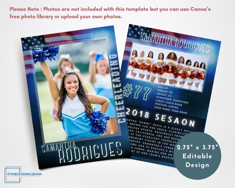 Cheerleading Trading Card Template | Trading Card Template | Canva ...