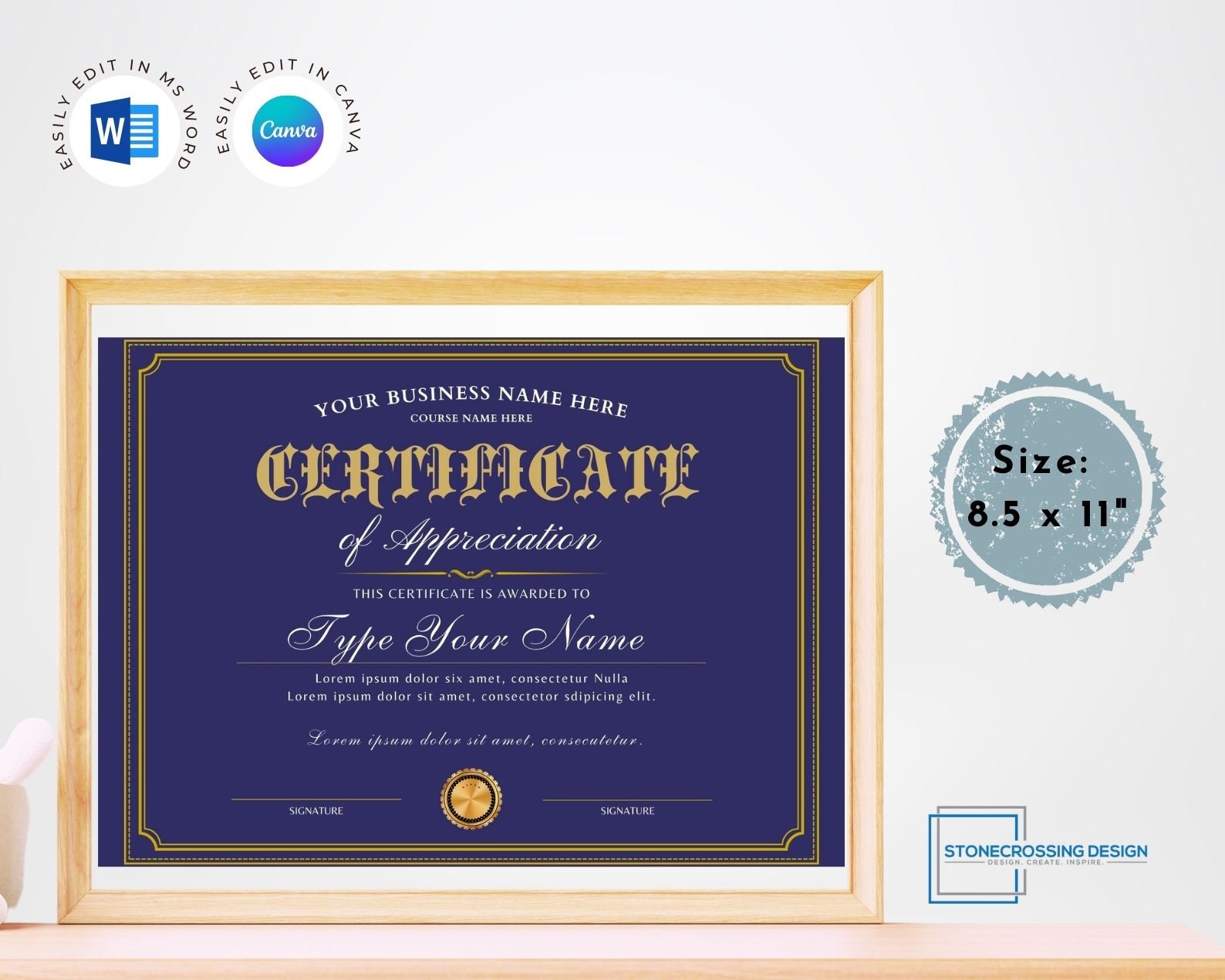 Editable Certificate of Appreciation. Award Template. - Etsy
