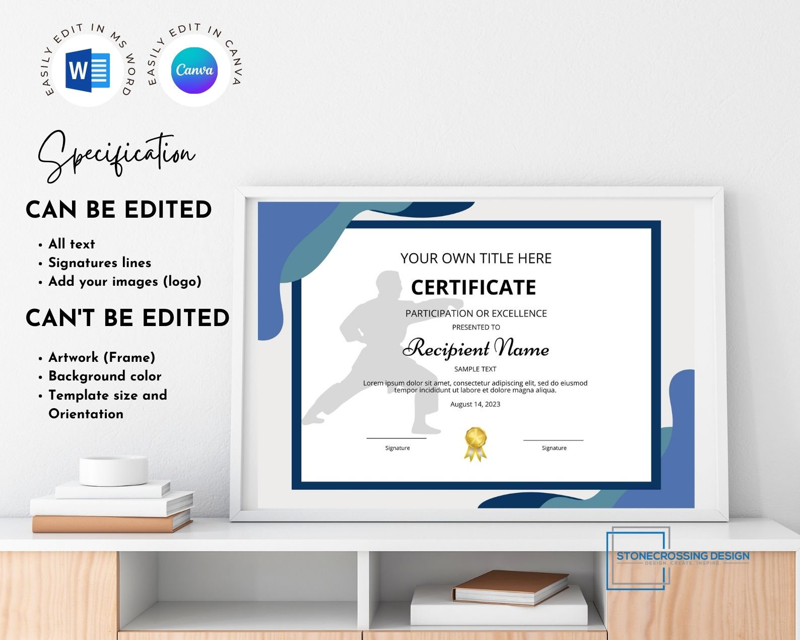 Editable Karate Martial Arts Certificate Template With Photo. - Etsy ...