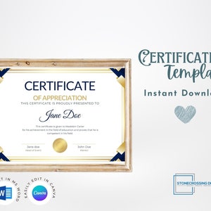 Editable Certificate of Appreciation Template. Award Template ...