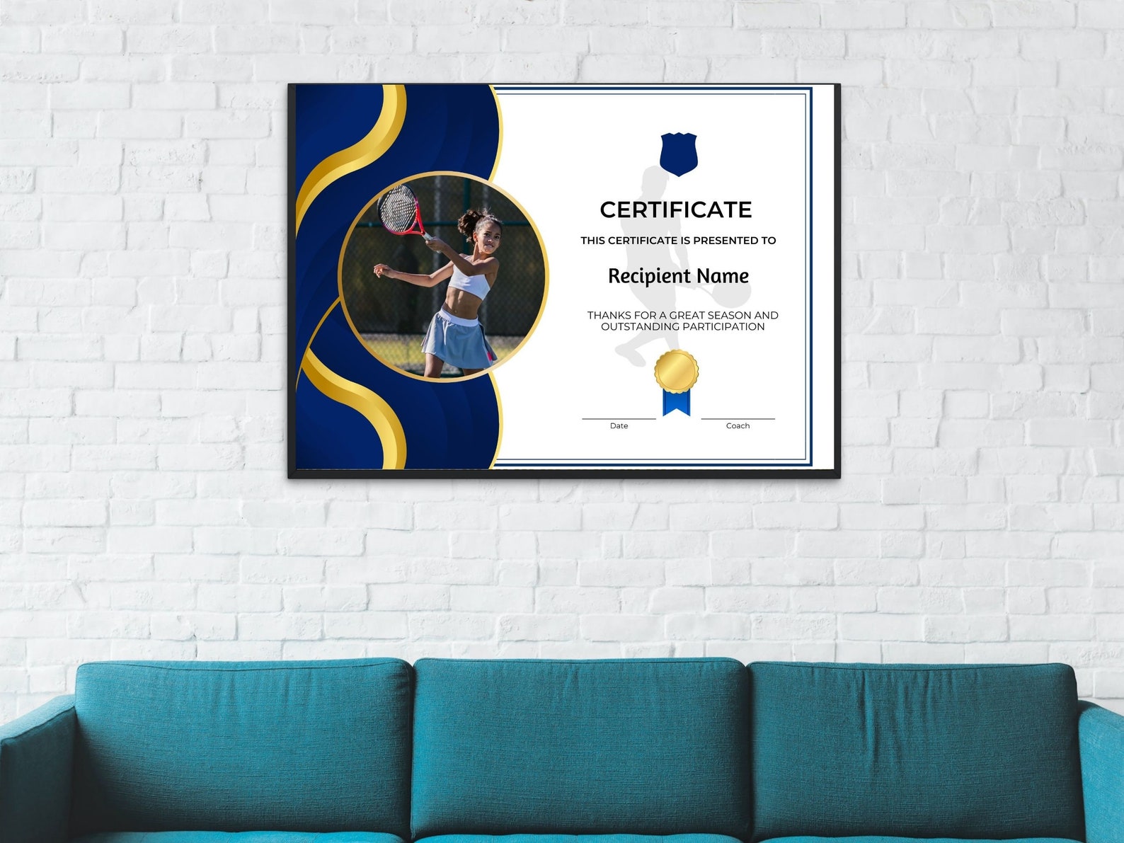Editable Tennis Sports Certificate Template With Photo. Award. - Etsy