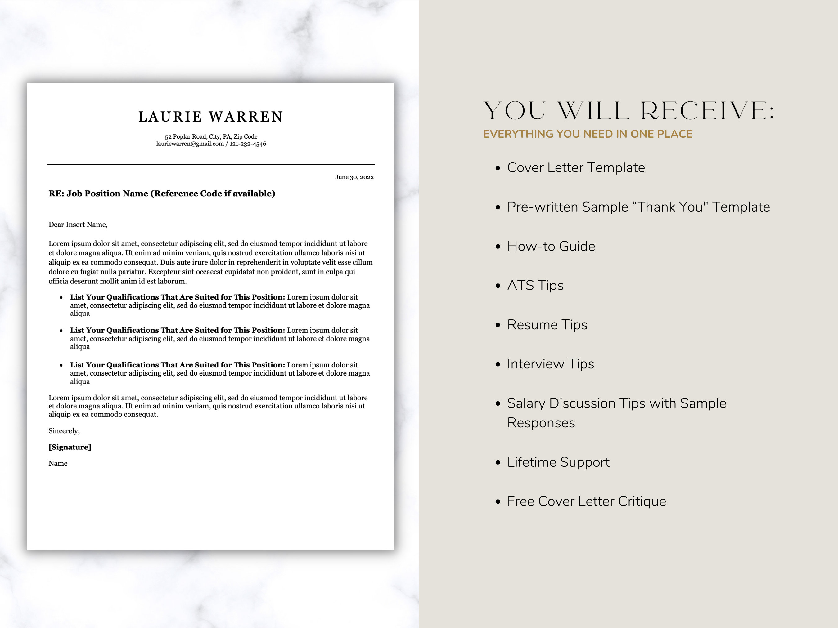 ATS Friendly Cover Letter Template for Mac and Google Docs 2023 ...