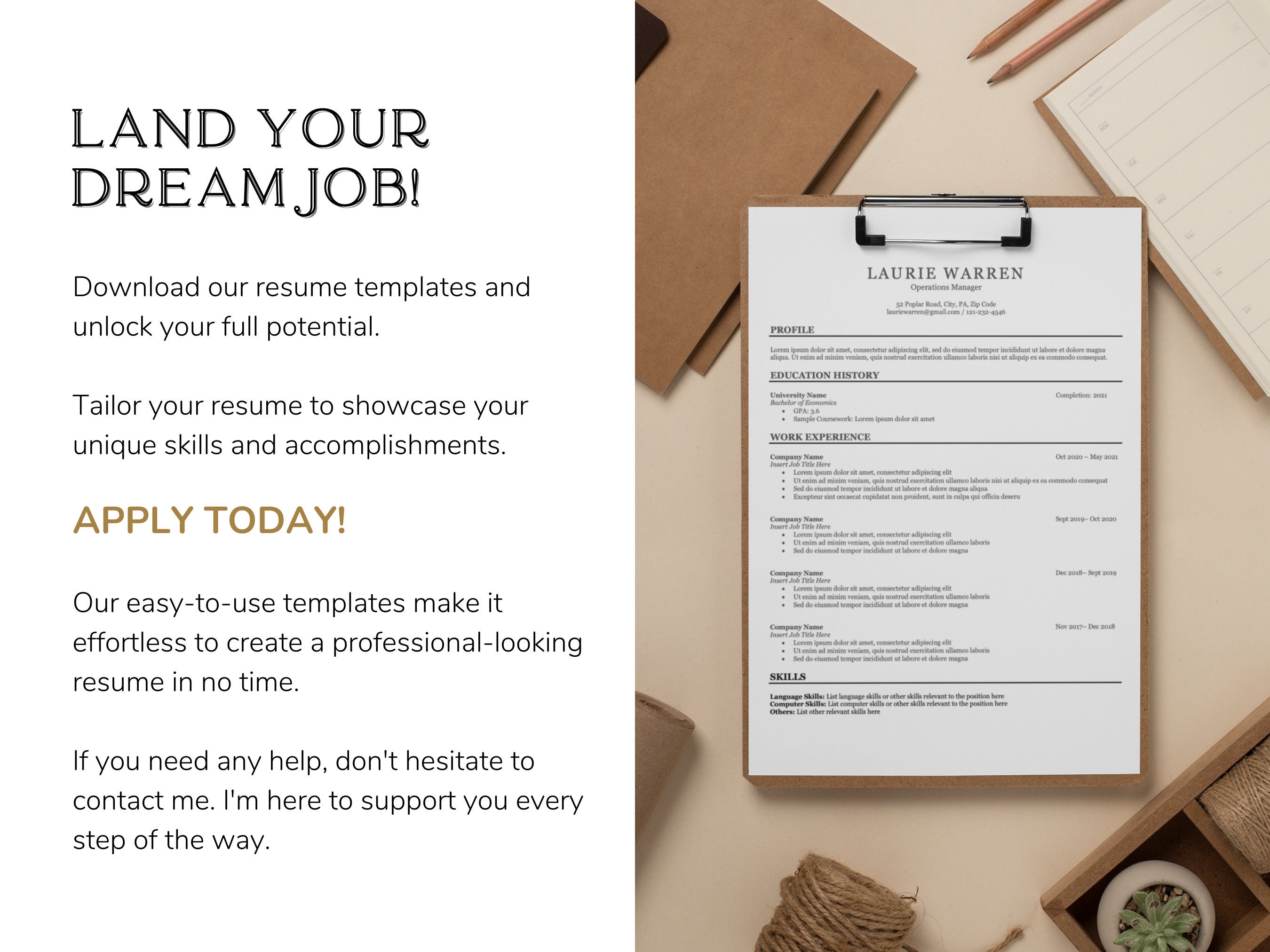 ATS Friendly Resume CV Template 2023 Professional Executive Resume ...